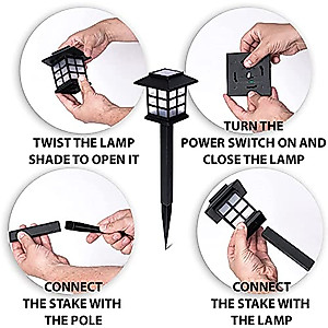 Zone Tech Outdoor Solar Powered Light – LED 24 Pack Bright Premium Quality Rain-Proof Walkway Path Patio Yard Lawn Garden LED Lamp (24 Pieces)