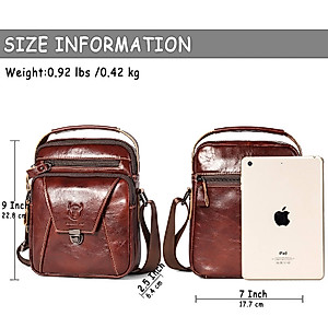 Mens Leather Messenger Bags Vintage Shoulder Bag Crossbody Satchel Handbag Travel Purse Casual Daypack