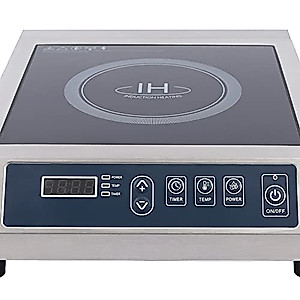 1800W Induction Cooktop Commercial Range Countertop Burners Commercial Induction Cooktop Hot Plate LED Display, 13-Speed Adjustment, Timable