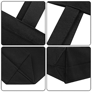 2 Pcs Black Reusable Large Canvas Tote Bags, Blank Multi-purpose Canvas Bags, Suitable for DIY Project, Grocery Bags, Shopping Bags, Book Bags, Gift Bags. Cotton bags. (Size: 15.7''x15.7''x4.7'')
