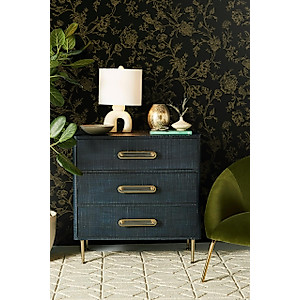 Safiyya Peel and Stick Wallpaper Gold and Black Contact Paper Floral Birds Wallpaper Peel and Stick Removable Wallpapr Boho Wallpaper Flower Contact Paper for Cabinets Vinyl Rolls 118"x17.3"