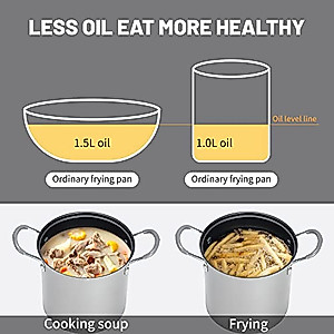 Deep Fryer Pot Stainless Steel Frying Pot With Basket 3L, Asparagus Steamer Pot With Lid, 2 in 1 Fry Pot For French Fries, Chicken, Cooking Vegetables