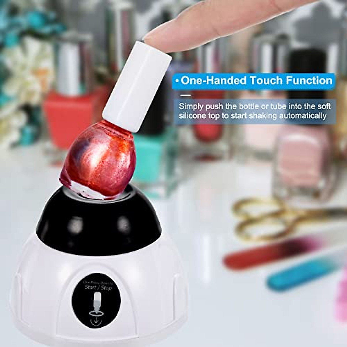 PATIKIL Mini Vortex Mixer Shaker Miniature Paint Ink Shaker, Touch Function, Shaker Mixer Nail Polish Mixer Test Tube Mixer White