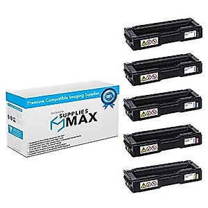 SuppliesMAX Compatible Replacement for Ricoh M-C250FW/M-C250FWB/P-C301W Toner Cartridge Combo Pack (2-BK/1-C/M/Y) (Type M-C250H) (408332B1CMY)