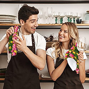 Curdesi Hand Towels for Bathroom, Tulips Hand Bath Towel Soft Absorbent Microfiber Kitchen Dish Towels 12 x 12inches