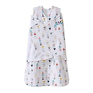 HALO Sleepsack 3-Way Adjustable Baby Swaddle, 100% Cotton - Neutral Triangles, Newborn