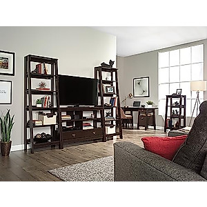 Sauder Trestle 5 Shelf Bookcase, Jamocha Wood finish