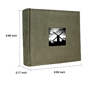 ERBAO Memo Photo Album 4x6 200 Photos, Flannel Cover Features a Frame, Green