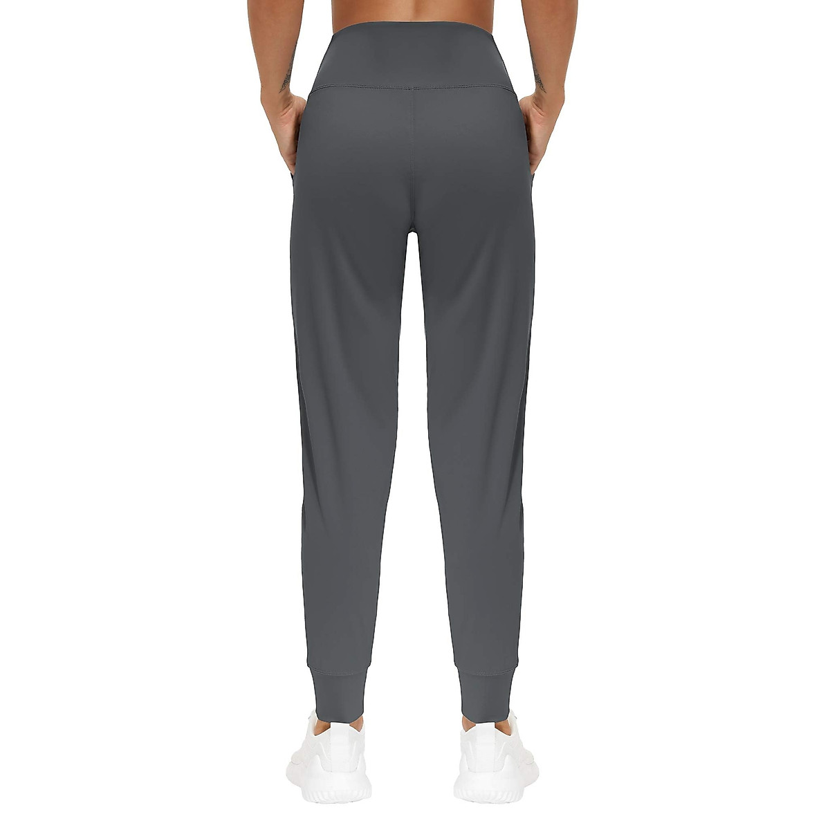 THE GYM PEOPLE Womens Joggers Pants with Pockets Athletic Leggings Tapered Lounge Pants for Workout, Yoga, Running (Medium, Dark Grey)