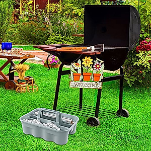 Qqbine Gray Plastic Storage Caddy, Cleaning Caddy with Handle, Pack of 6