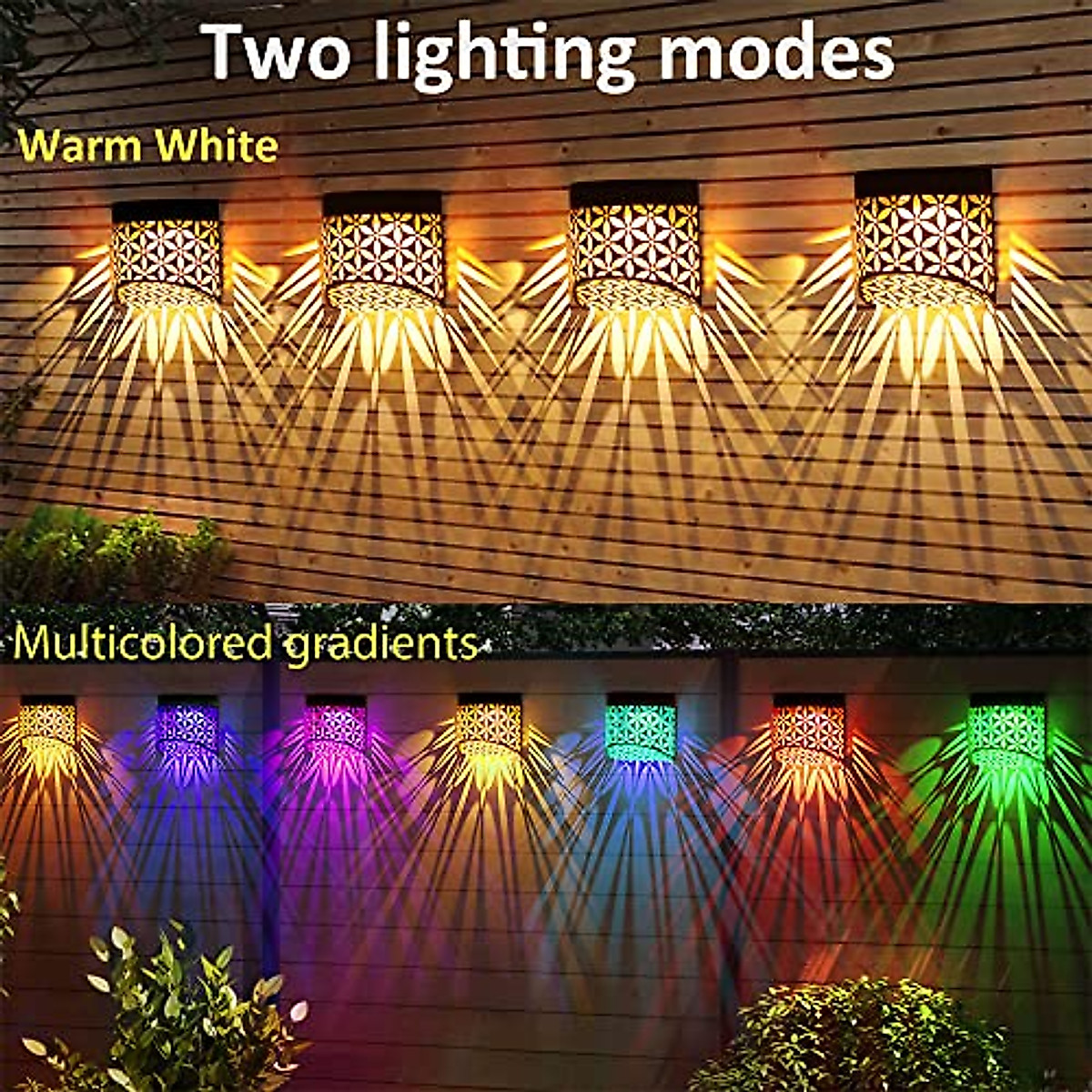 TIJNN Solar Deck Lights-4 Pack IP65 Waterproof, LED Landscape Lighting Solar Outdoor Light Solar Garden Light, Patio, Backyard, Patio - Iron Black