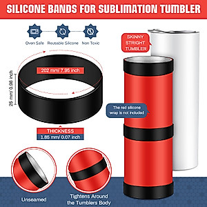 6 Pack Silicone Bands for Tumbler Elastic Sublimation Paper Holder Ring Bands Wrapping Prevent Ghosting Sublimation Tight Fitting Heat Resistant for Tumbler Accessories
