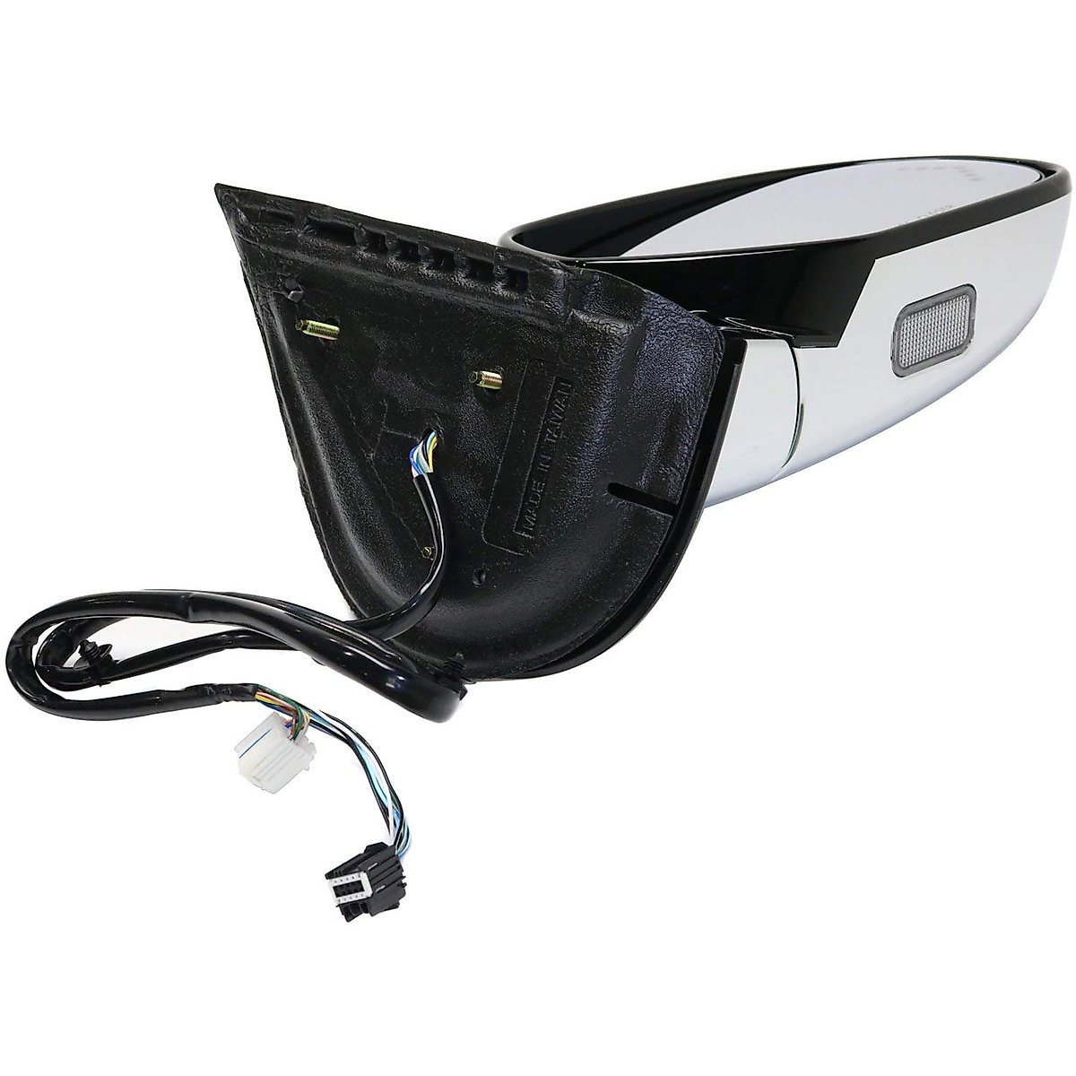 Kool Vue Driver & Passenger Side Power Heated Mirrors for Cadillac Escalade Escalade ESV 2007-2014 Power Fold With Signal Light, Memory & Puddle Lamp; Without Blind Spot Monitor Chrome