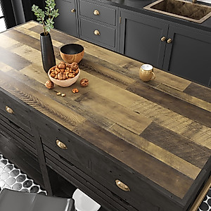 VEELIKE Wood Contact Paper Peel and Stick Countertops for Kitchen Butcher Block Countertop Contact Paper Waterproof Wood Wallpaper 15.7''x118'' Self Adhesive Wood Grain Vinyl Wrap for Wall Table Floor