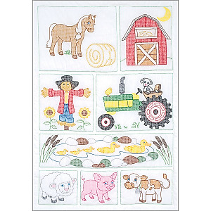 Jack Dempsey Needle Art - Barn Crib Quilt Top for Embroidery