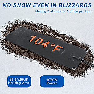 Snow Melting Walkway Mat 𝑼𝒑𝒈𝒓𝒂𝒅𝒆𝒅10”𝒙 30” 𝑺𝒏𝒐𝒘 𝑴𝒆𝒍𝒕𝒊𝒏𝒈 𝑴𝒂𝒕𝒔 Melting Speed Heated Outdoor Mats for Winter Stairs No-Slip Rubber Heated Driveway Pad 10”x 30”