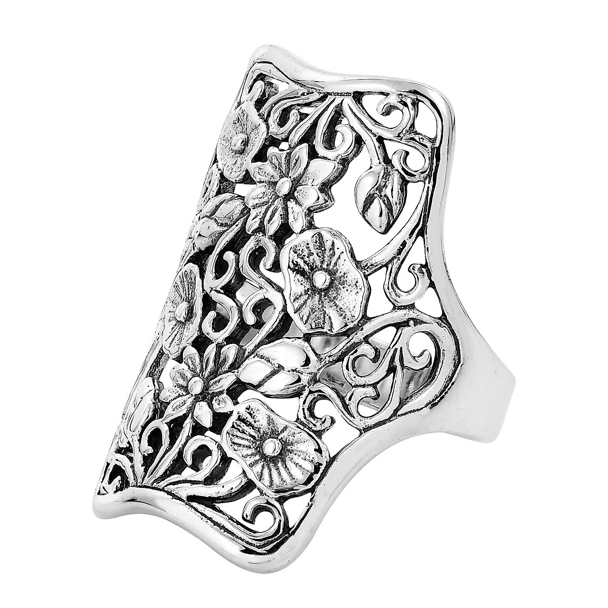 AeraVida Vintage Vine Filigree 925 Sterling Silver Thumb Ring | Antique Statement Ring | 27x29mm (8)