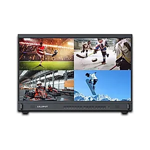 LILLIPUT 31.5" BM310-4KS-ABBP Broadcast Monitor 4K/Full HD for Taking Photos & Making Movies with Multiple Signal inputs 3G SDI, HDMI, DVI,VGA Quad View Split, 3D LUT, HDR with Gold Mount Plate