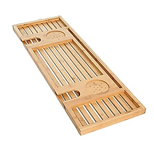 SDGH Wooden Bath Tray Bathroom Shelves Apply for Pad/Book/Tablet Home Bathrooms Accessories