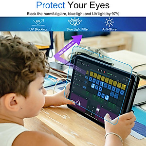 【2 Pack】Blue Light Blocking Screen Protector for iPad 10.9 Inch Tablet (2022 Released, 10th Generation, A2696/A2757/A2777), Anti-Blue Light Anti-Glare iPad 10.9" Tablet Screen Protector