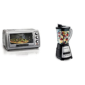 Hamilton Beach 6 Slice Toaster Oven With Roll-Top Door + Hamilton Beach Wave Action Blender (40 Oz)
