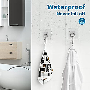 UYCCIMB 10 Pieces Large Wall Hooks for Hanging Heavy Duty 22lb(Max),Coat and Towel Adhesive Hooks,Wall Hangers Waterproof and Oilproof for Bathroom,Kitchen and Home Sticky Hooks (Transparent)