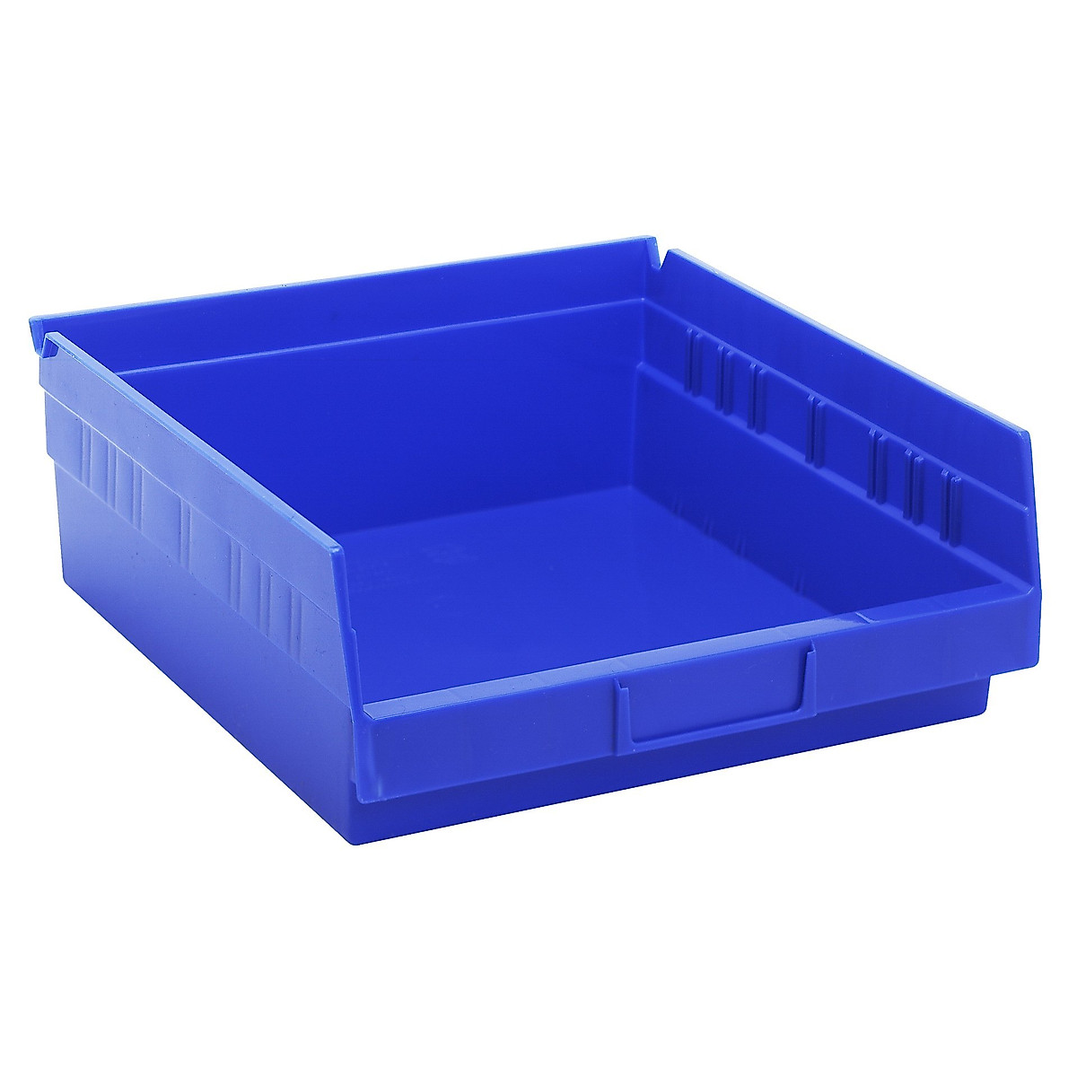 Quantum Storage Systems QSB109BL 8-Pack 4" Hanging Plastic Shelf Bin Storage Containers, 11-5/8" x 11-1/8" x 4" , Blue