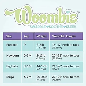 Woombie Simply Baby Swaddling Blanket I Soothing, Cotton Baby Swaddle I Wearable Baby Blanket, Blue Moon, 0-3 Months