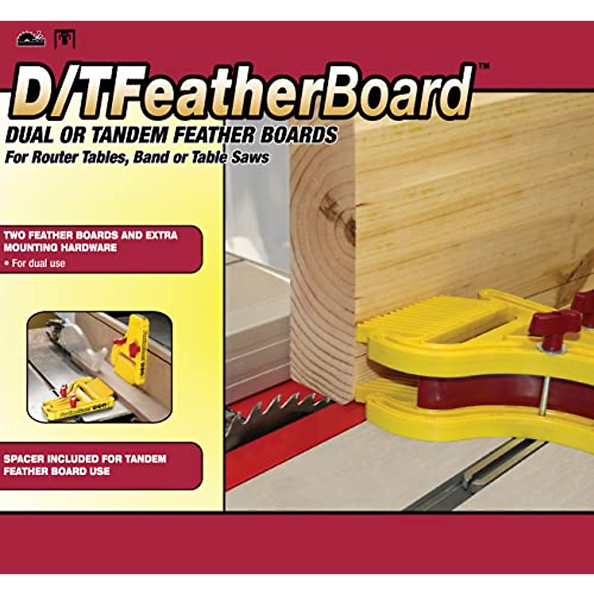 Milescraft 1407 D/T Feather Board – Universal Dual or Tandem Feather Boards for Woodworking on Table Saws, Router Tables and Band Saws