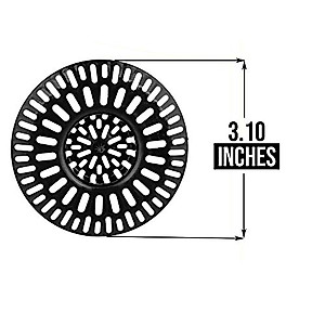 Bathroom Hair Strainer - Pack of 3 - Kitchen Sink Basket Drain Stopper - Shower Cover Filter for Bathtub