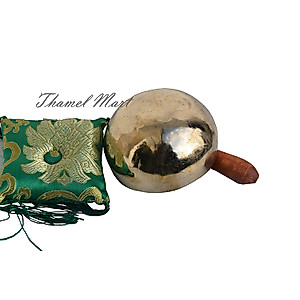 Tibetan Singing bowl handmade brass (4inch 7 metal) including free wooden mallet (strike) Silk Cushion