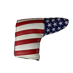 Foretra USA American Flag Design Golf Putter Headcover PU Leather Magnetic Closure for Blade Style Putters
