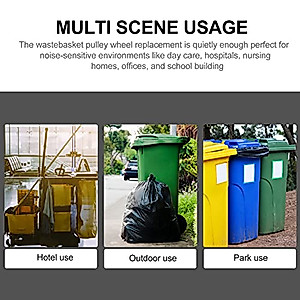 HANABASS Trash Can Replacement Wheel: Garbage Bin Wheel Wastebasket Pulley Wheel Replacement Parts Black