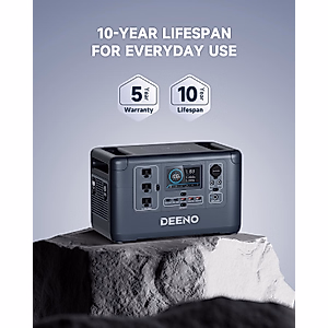 DEENO S1500 Portable Power Station 1500W(Peak 3000W), 1036Wh LiFePO4 Battery Solar Generator, Full Charge in 2 Hr, UPS Battery Backup for Home Backup Emergency Outdoor Camping(Solar Panel Optional)