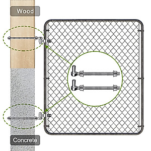 Insaga M12x 10'' J-Bolt Gate Hinge, 304 Stainless Steel Farm Gate Hinge, 4pcs J-Bolt Post Hinge with 5/8" Male Pin for Chain Link Fence Gate