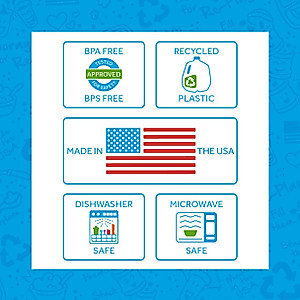 Re-Play Made in USA Toddler Forks and Spoons, Pack of 8 Without Carrying Case - 4 Kids Forks with Rounded Tips and 4 Deep Scoop Toddler Spoons - 0.2" Thick Toddler Utensils, Preschool