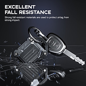 Dovick- Waterproof Airtag Keychain Holder Case 4 Pack,Screw Full Cover Compatible with Apple Air Tag Tracker Key Ring