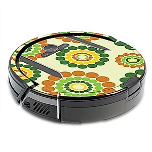 MightySkins Skin Compatible with Shark Ion Robot R85 Vacuum Minimum Coverage - Hippie Flowers | Protective, Durable, and Unique Vinyl wrap Cover | Easy to Apply, Remove | Made in The USA