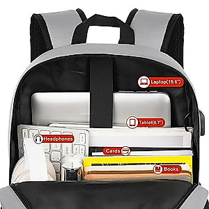 Unisex School Backpack,Classic Bookbag Adults and Teens Schoolbag with USB Port for High School College Office Work Travel