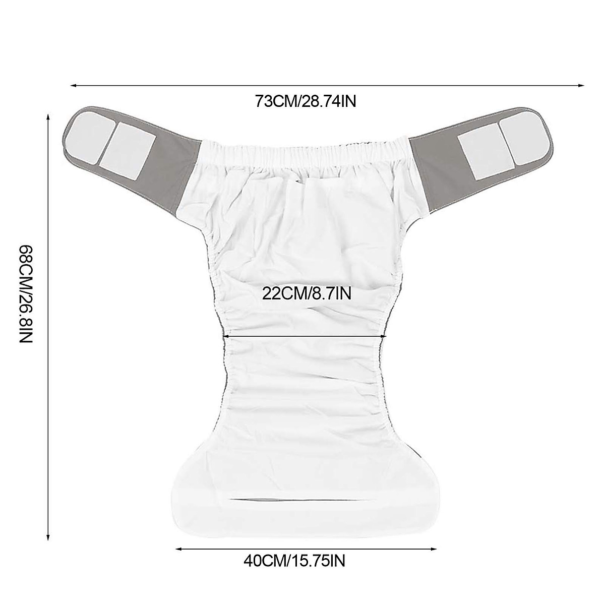 Adult Diaper Cover, Waterproof Washable Reusable Waterproof Diapers Adult Diapers Cloth Pocket Nappy Cover[Gray]