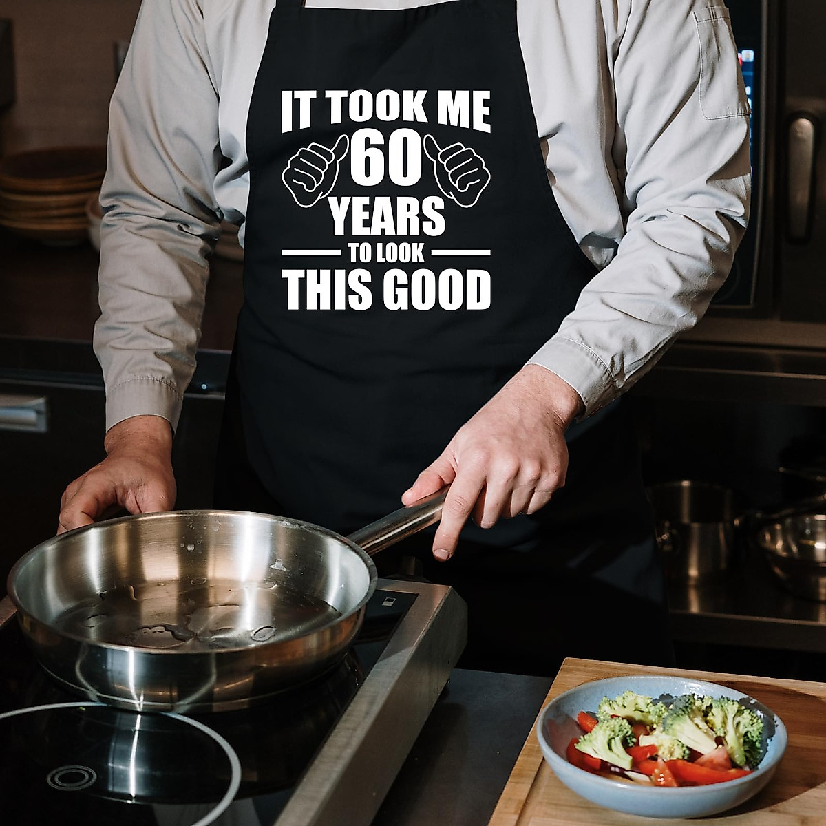 Jpayxese 60th Birthday Gifts for Women Men, 60th Birthday Decorations for Men, Mens Aprons for Grilling Cooking BBQ Kitchen, 60 Year Old Gifts for Women Dad Mom Chef