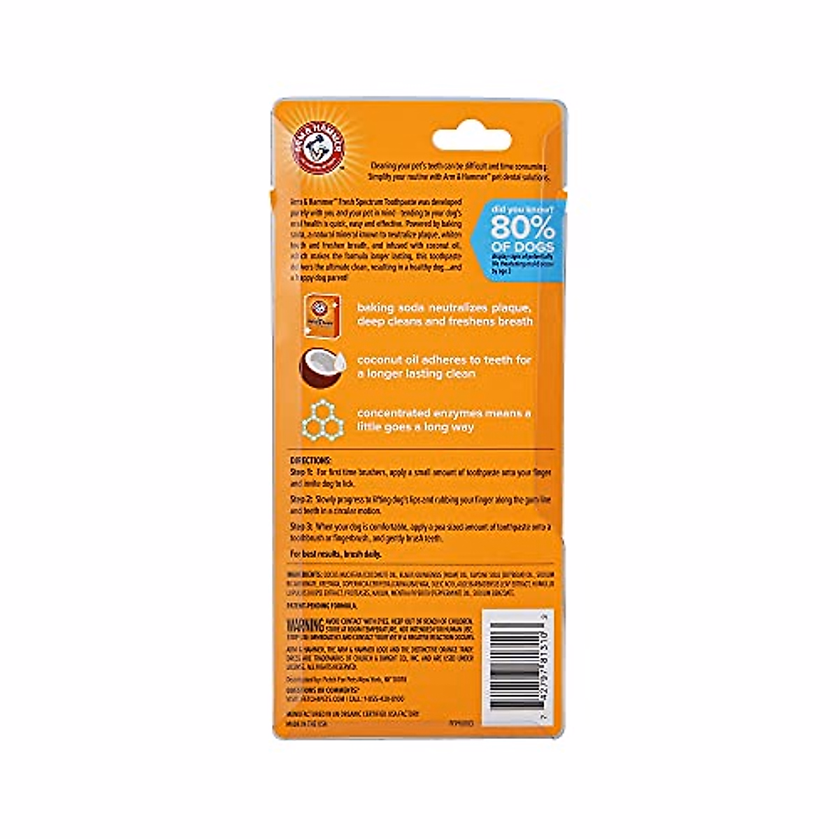 Arm & Hammer Fresh Spectrum Dog Toothpaste for Adult Dogs, 2 oz | Baking Soda Dog Toothpaste Coconut Mint to Fight Tartar, Polish & Whiten Teeth, & Freshen Breath