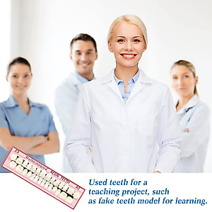 BBTO 6 Sets Acrylic Resin Fake Teeth artificial teeth Denture Replacement tooth prop Synthetic Resin Denture for Replacement, 112 Pieces, 23 A2