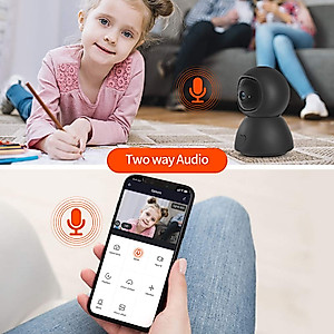 EVERSECU Pet Camera,2K Security Camera Indoor, 2.4G&5G WiFi, Dog Camera with Phone App,Home Camera for Baby/Elder with One-Touch Call, Night Vision, 2-Way Audio, AI Motion Detection