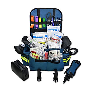 Lightning X Small First Responder EMT EMS Trauma Bag Stocked First Aid Fill Kit B (Navy Blue)