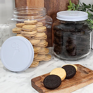 Cornucopia 110mm Replacement Metal Lids (4-Pack, White); Fits 110-400 Neck Large Wide Mouth Glass and Plastic Jars