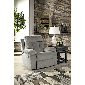 Signature Design by Ashley Mitchiner Contemporary Manual Rocker Recliner, Gray