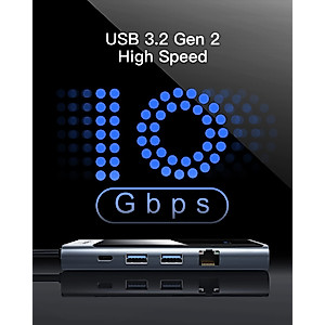 Inateck USB 3.2 Gen 2 Speed, USB C Hub with 8 Ports, HB2023