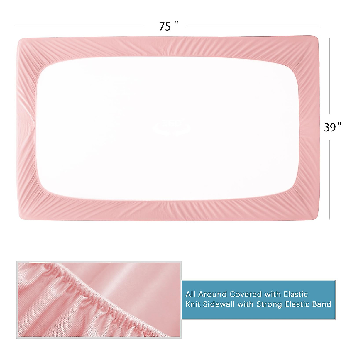 Biloban Twin Fitted Sheet 2 Pack, Twin Bedding Fitted Sheets for Girl Teens Kids Only with Deep Pocket up to 14", Shrinkage & Stain Resistant Fitted Bed Sheets, Wrinkle Free & Easy Care, Pink