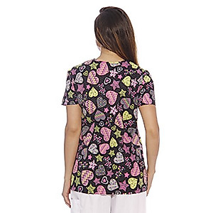 Dreamcrest 217V-9-M Women's Scrub Tops Holiday Scrubs Nursing Scrubs